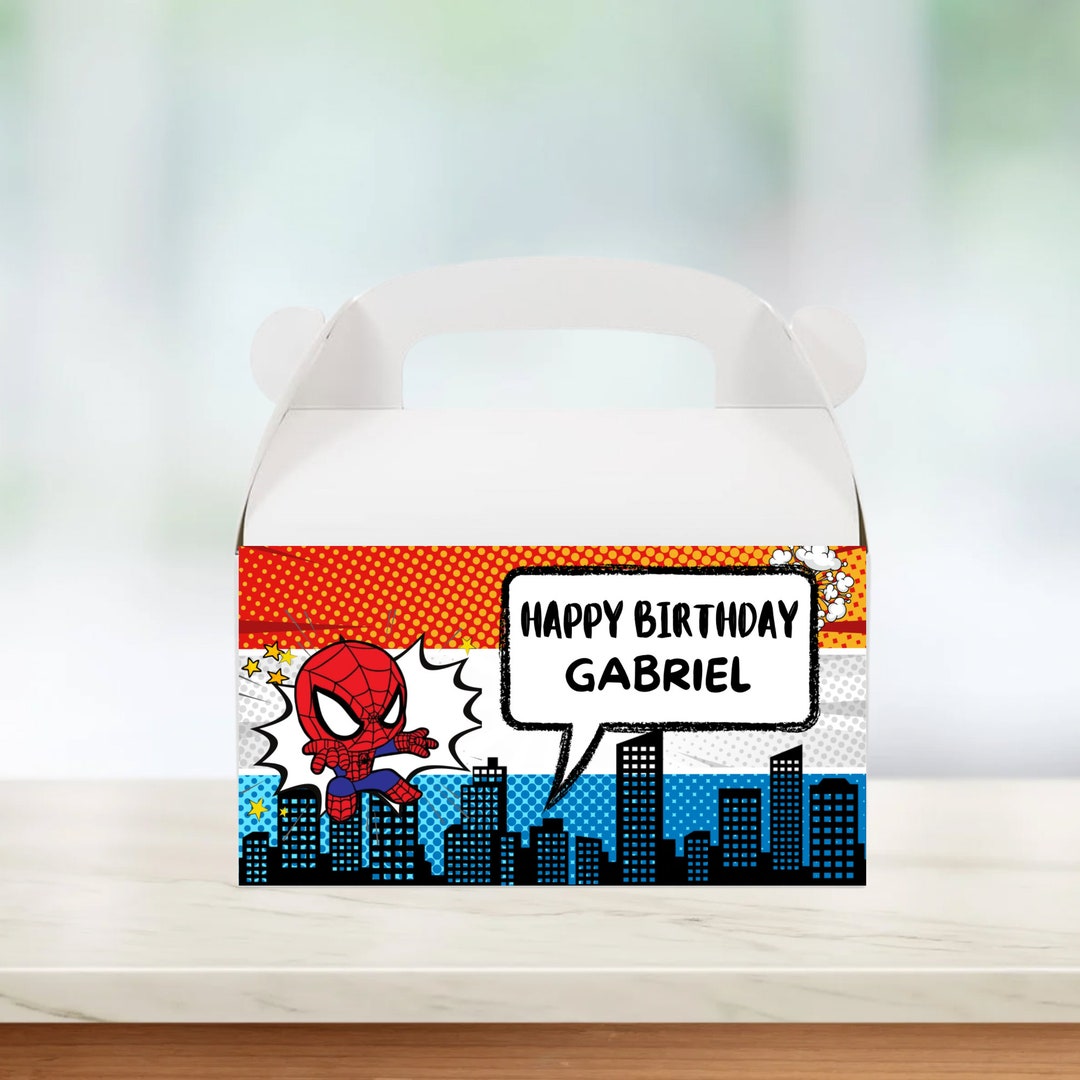 Editable Spider Man Birthday Gable Box Template, Printable Super Hero ...