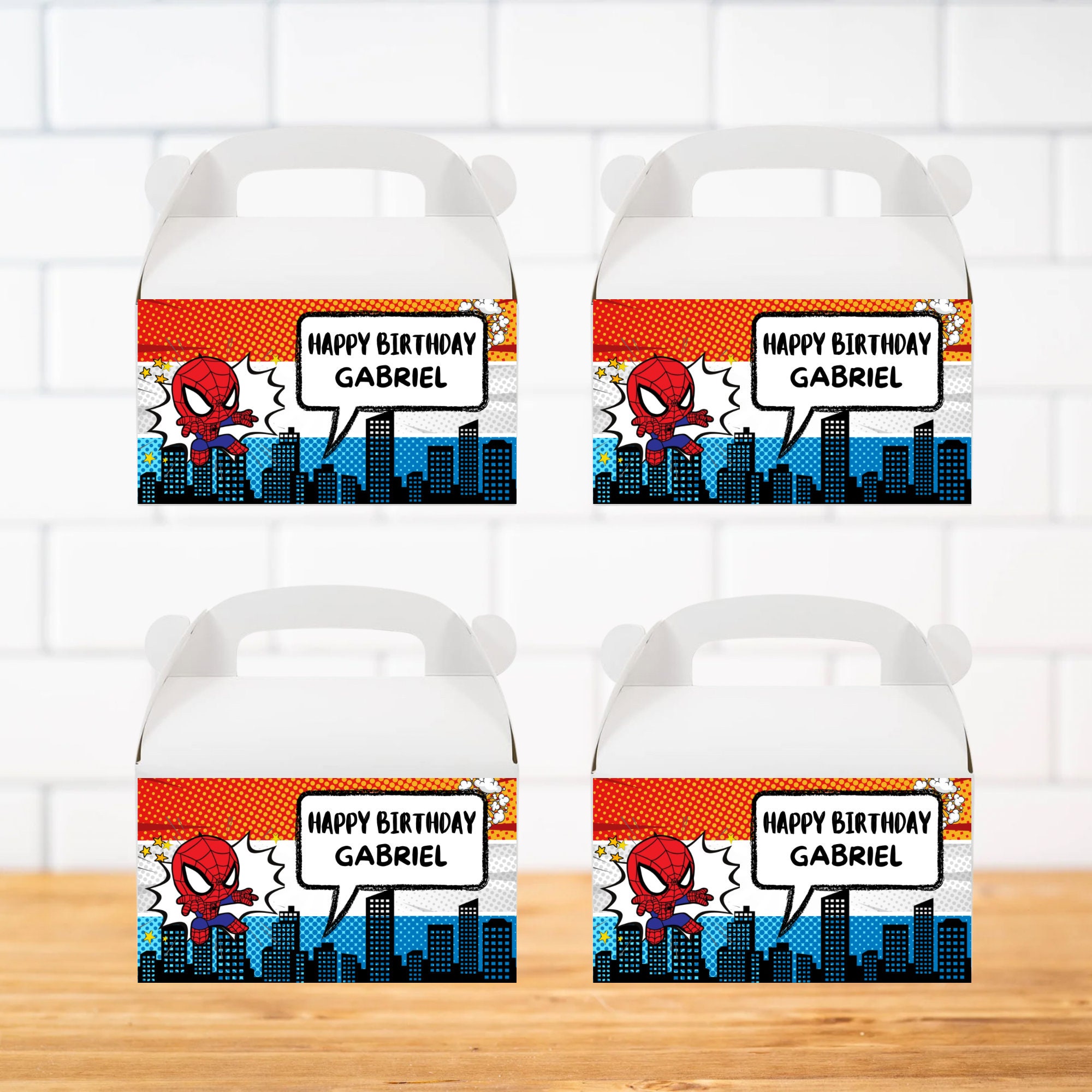 Editable Spider Man Birthday Gable Box Template, Printable Super Hero ...