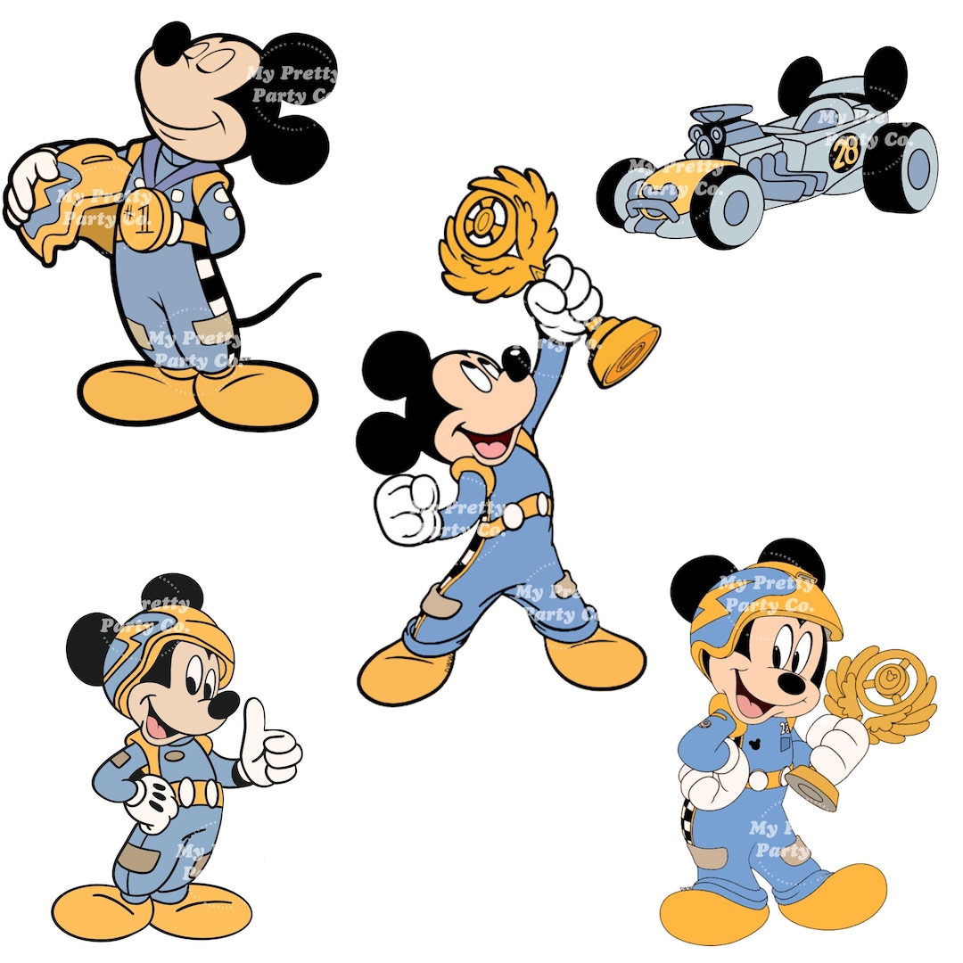 Mickey Blue Roadster Racer PNG, Fiesta de carreras Mickey Descarga ...