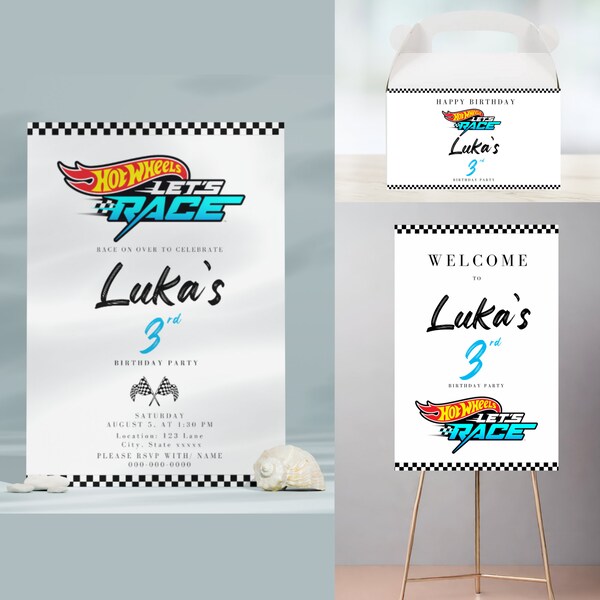Hot Wheels Party Invitation - Etsy UK