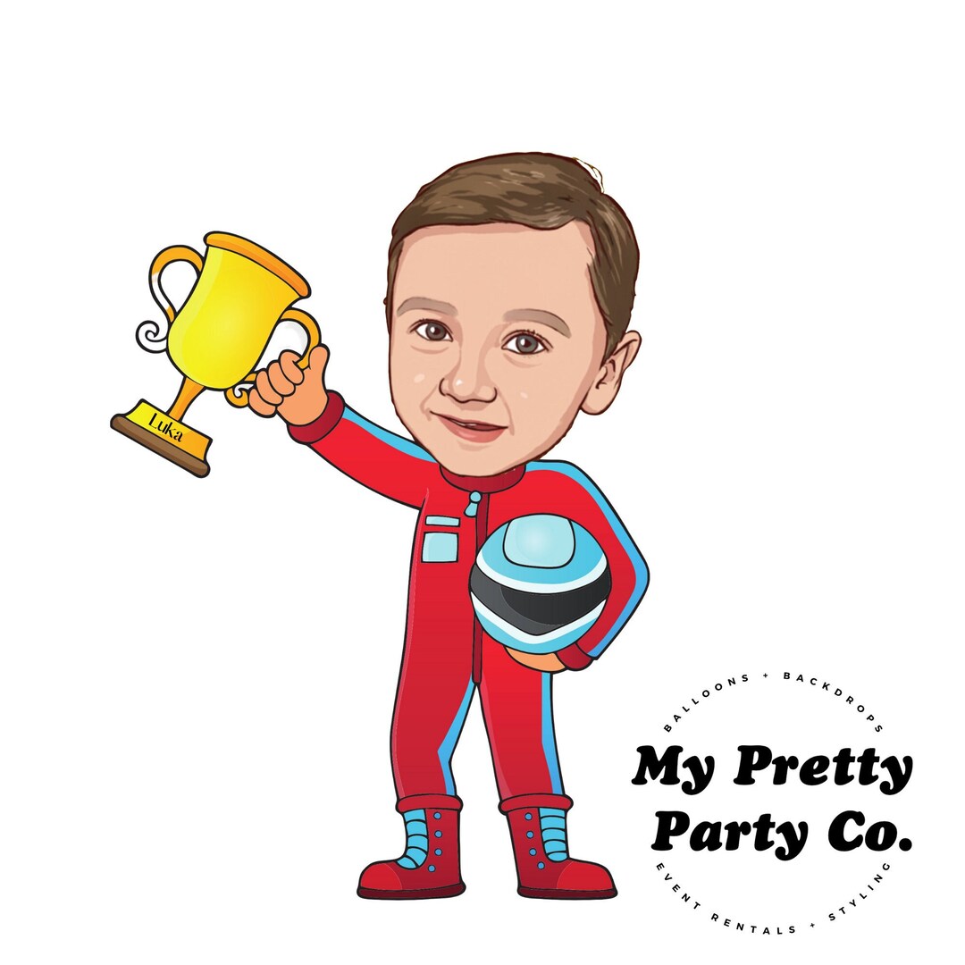 Custom Cartoon Race Car Birthday Racing Driver Party Kids - Etsy