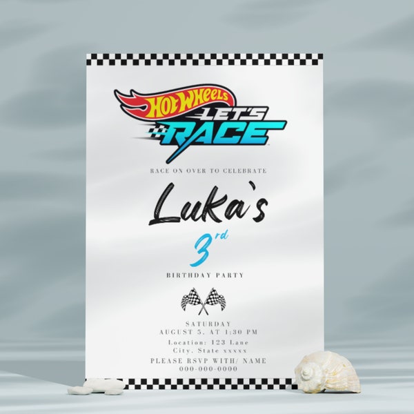 Hot Wheels Canva Invitation - Etsy