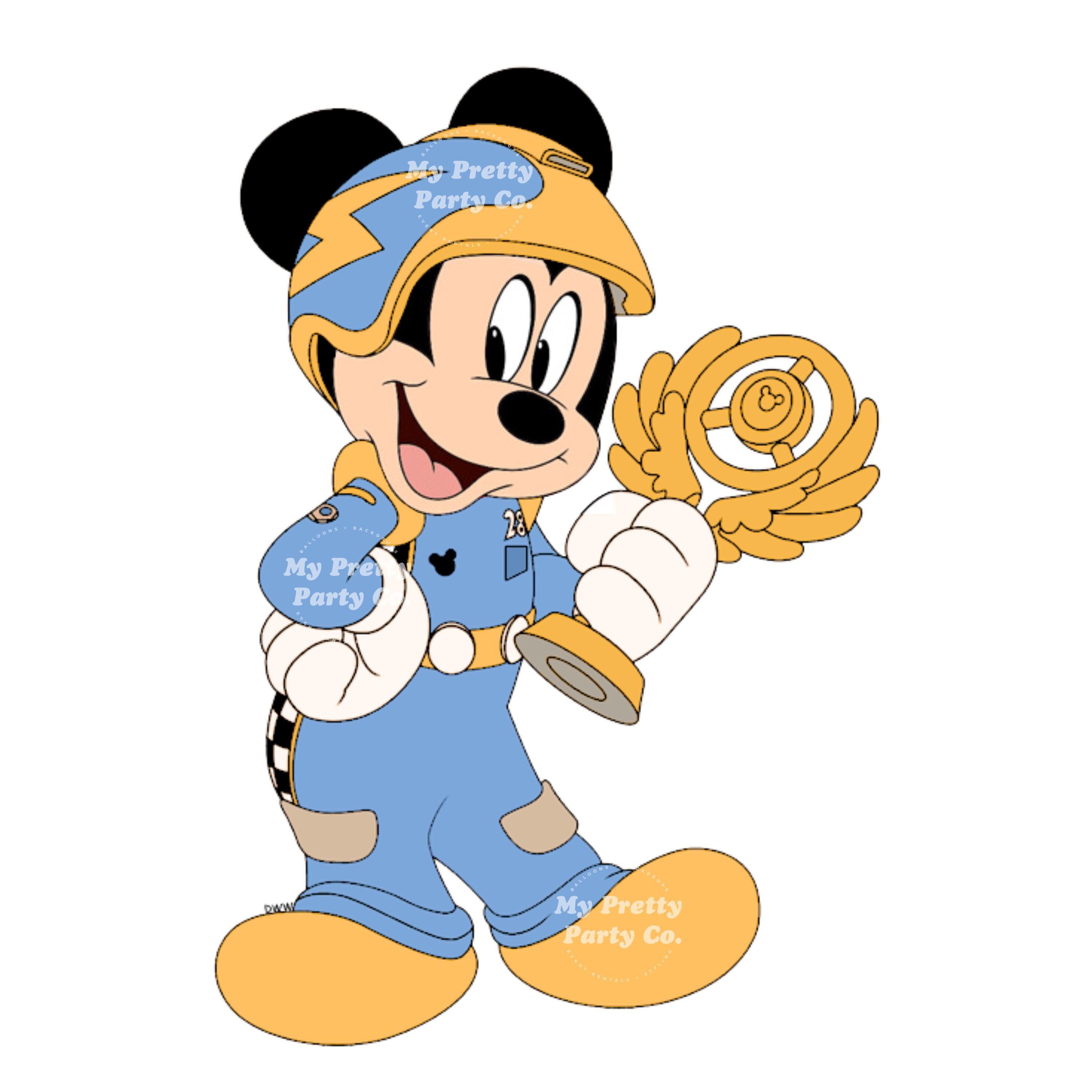 Mickey Blue Roadster Racer PNG, Racing Party Mickey Digital Download ...