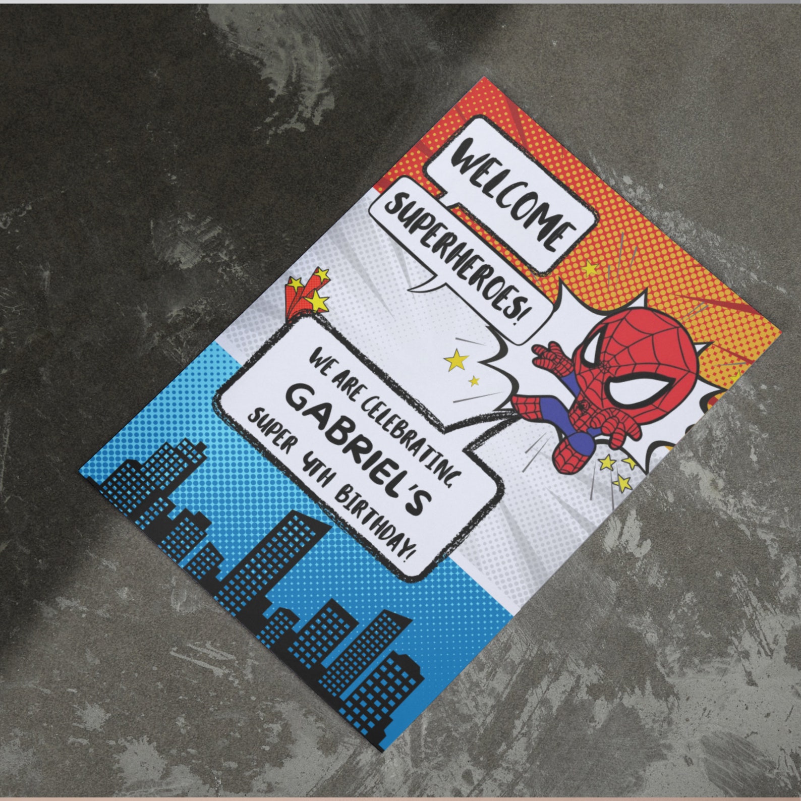 Spider Man Super Hero Welcome Sign- Birthday Welcome Sign - Spider-man ...