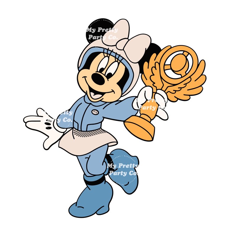 Mickey Minnie Blue Roadster Racer PNG, Racing Party Mickey Digital ...