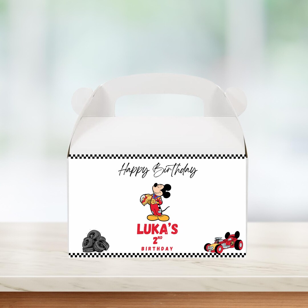Mickey Roadster Racer Treat Box Template, Birthday Party, Race Cars ...