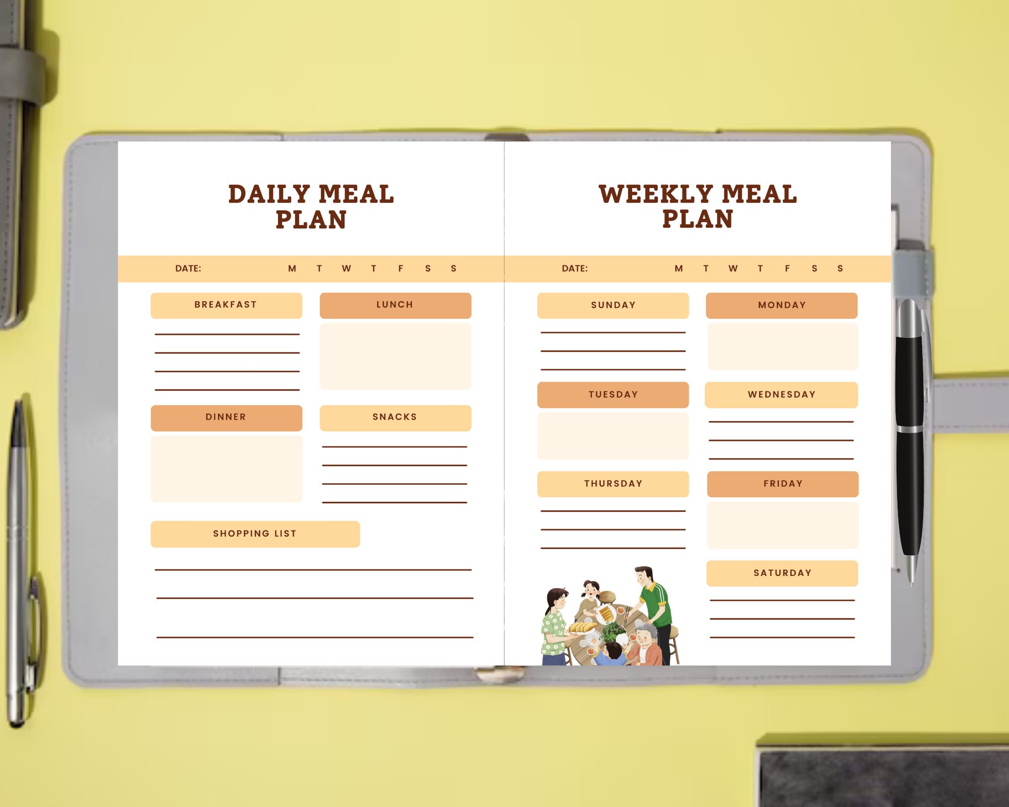 Editable Meal Planner, Printable Meal Planner, Daily Meal Planner ...