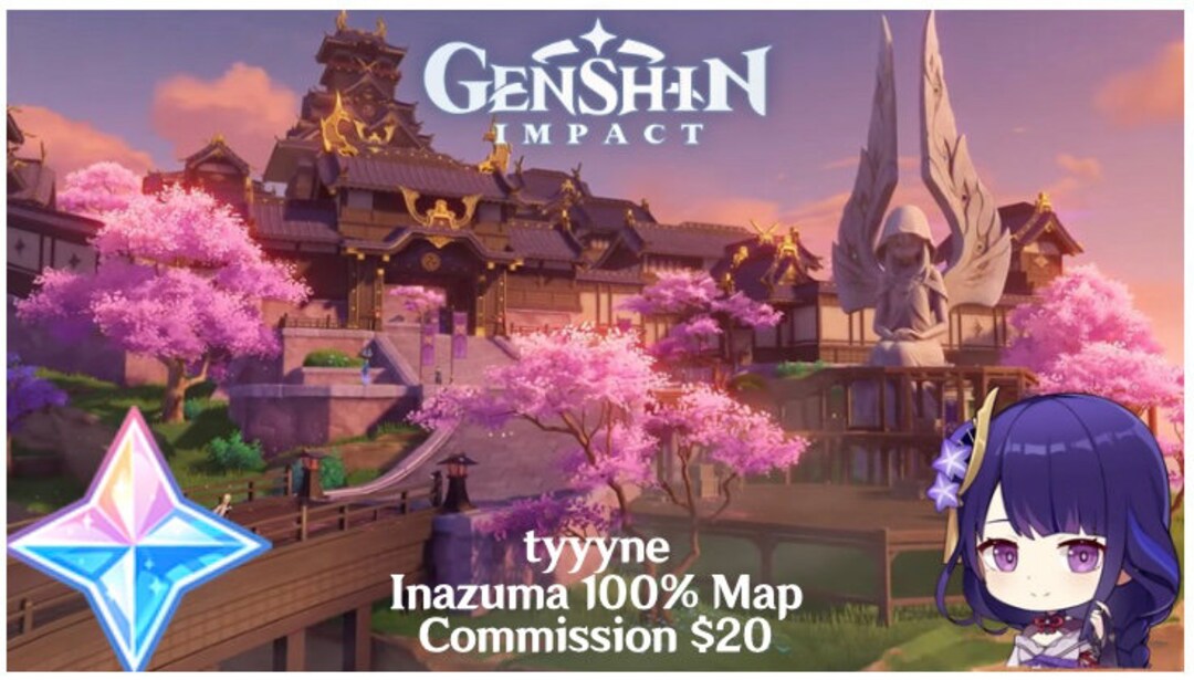 Genshin Impact Inazuma Map - Etsy