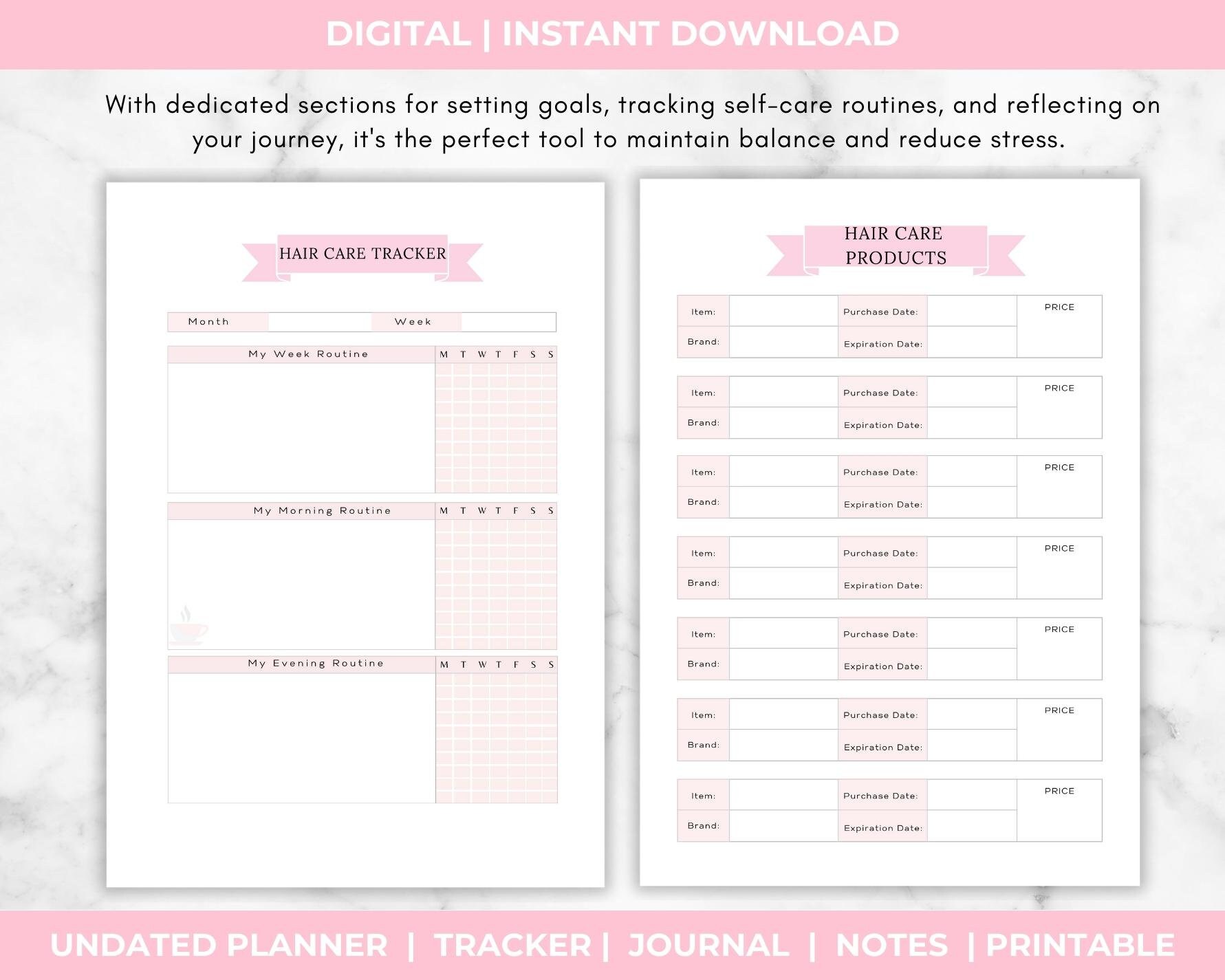 Self Care Planner, Self Care Checklist, Selfcare Journal Tracker ...