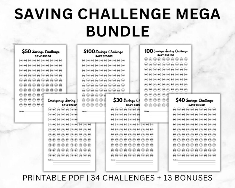 Money Saving Challenge, Savings Tracker Printables, Savings Tracker ...
