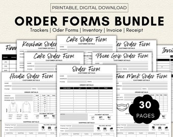 Editable and Printable Order Forms Bundle, Tshirt, Tumbler, Invoice ...