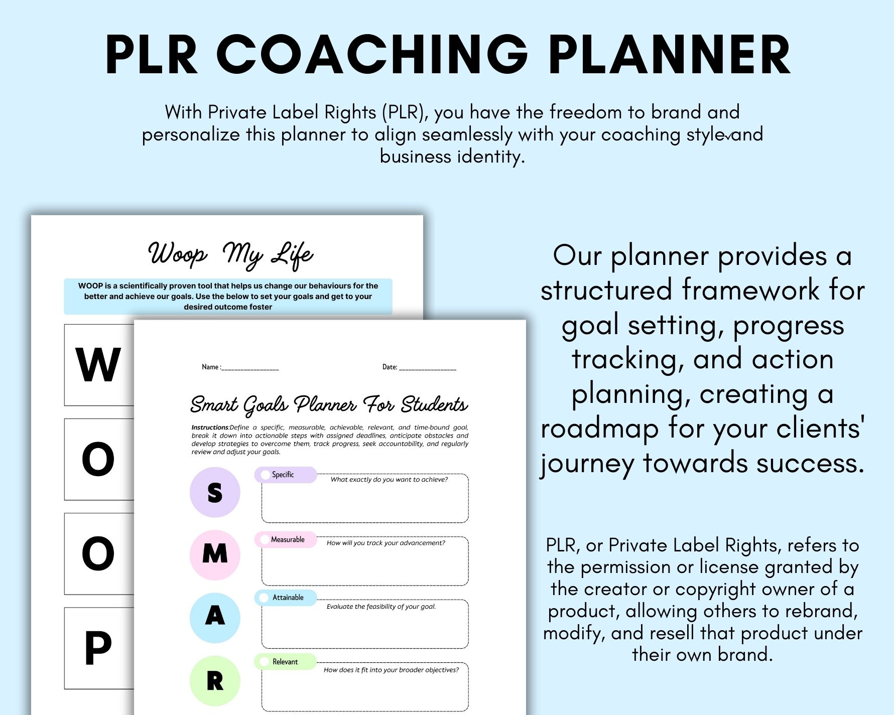 PLR Coaching Planner Printable, Digital Life Coach Journal Pages ...