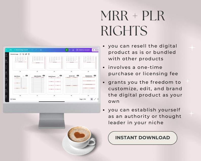 PLR Digital Planner, Plr Vision Board Planner, Vision Board, Master ...