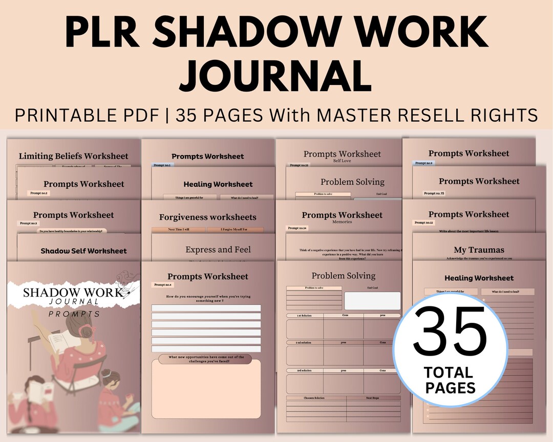 Shadow Work Journal Pages, 35 Shadow Work Journal Prompts, Printable ...