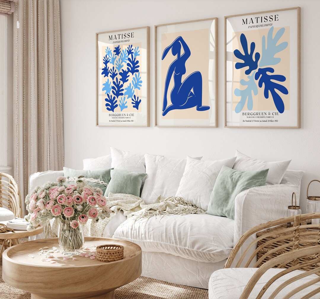 Henri Matisse Set of 3 Wall Art, Gallery Wall Set, Pink Matisse Print ...