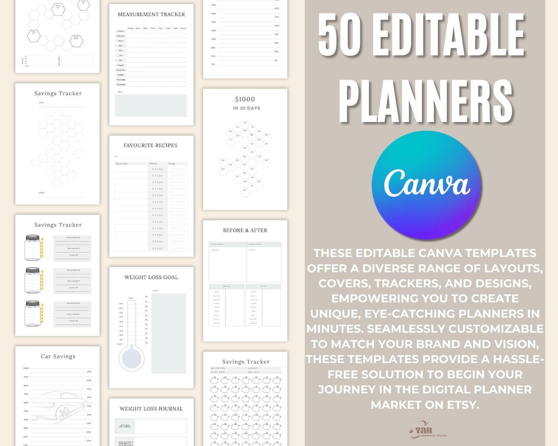 1500 Pages PLR Canva Template Bundle, 50 Canva PLR Templates, Planners ...