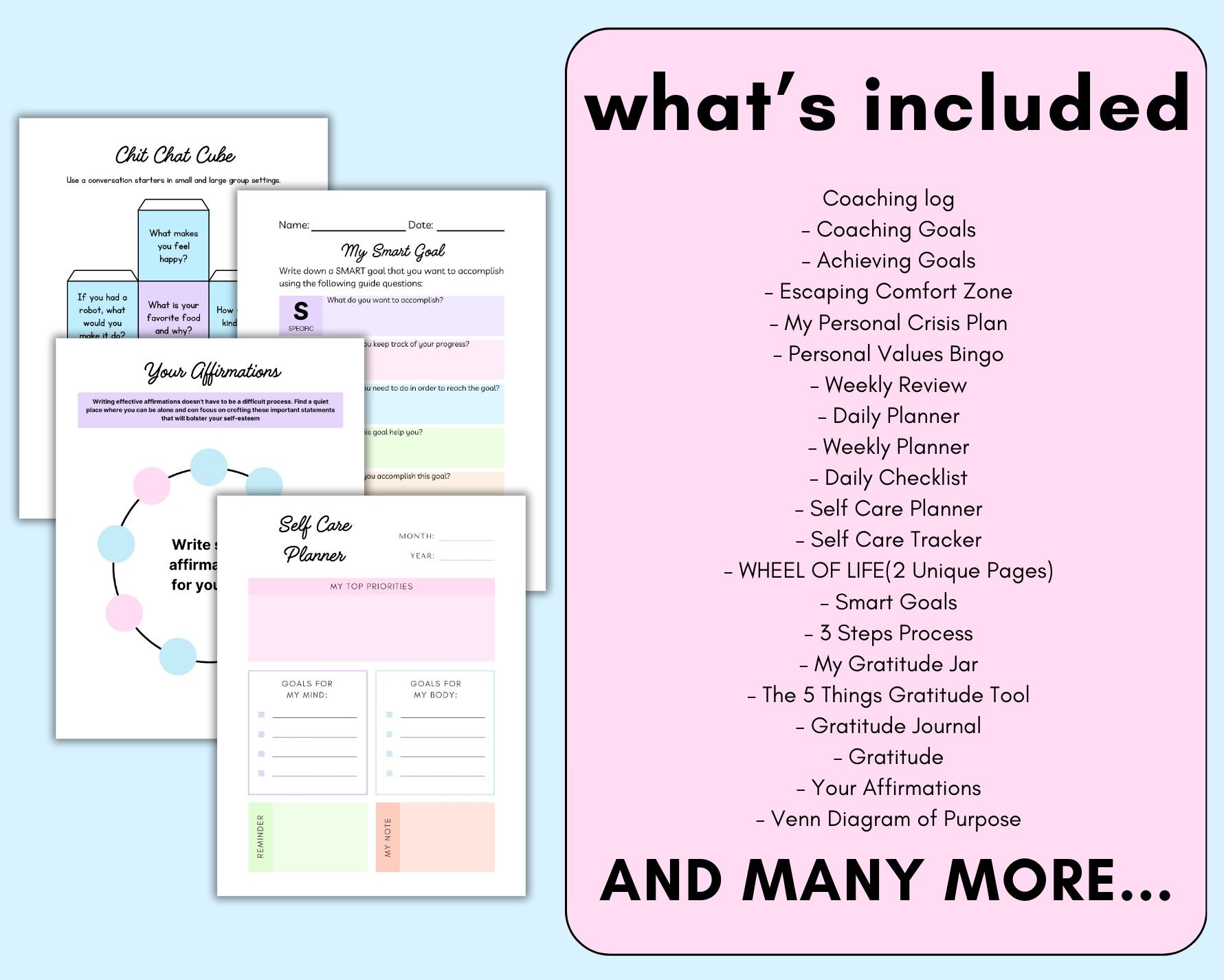PLR Coaching Planner Printable, Digital Life Coach Journal Pages ...