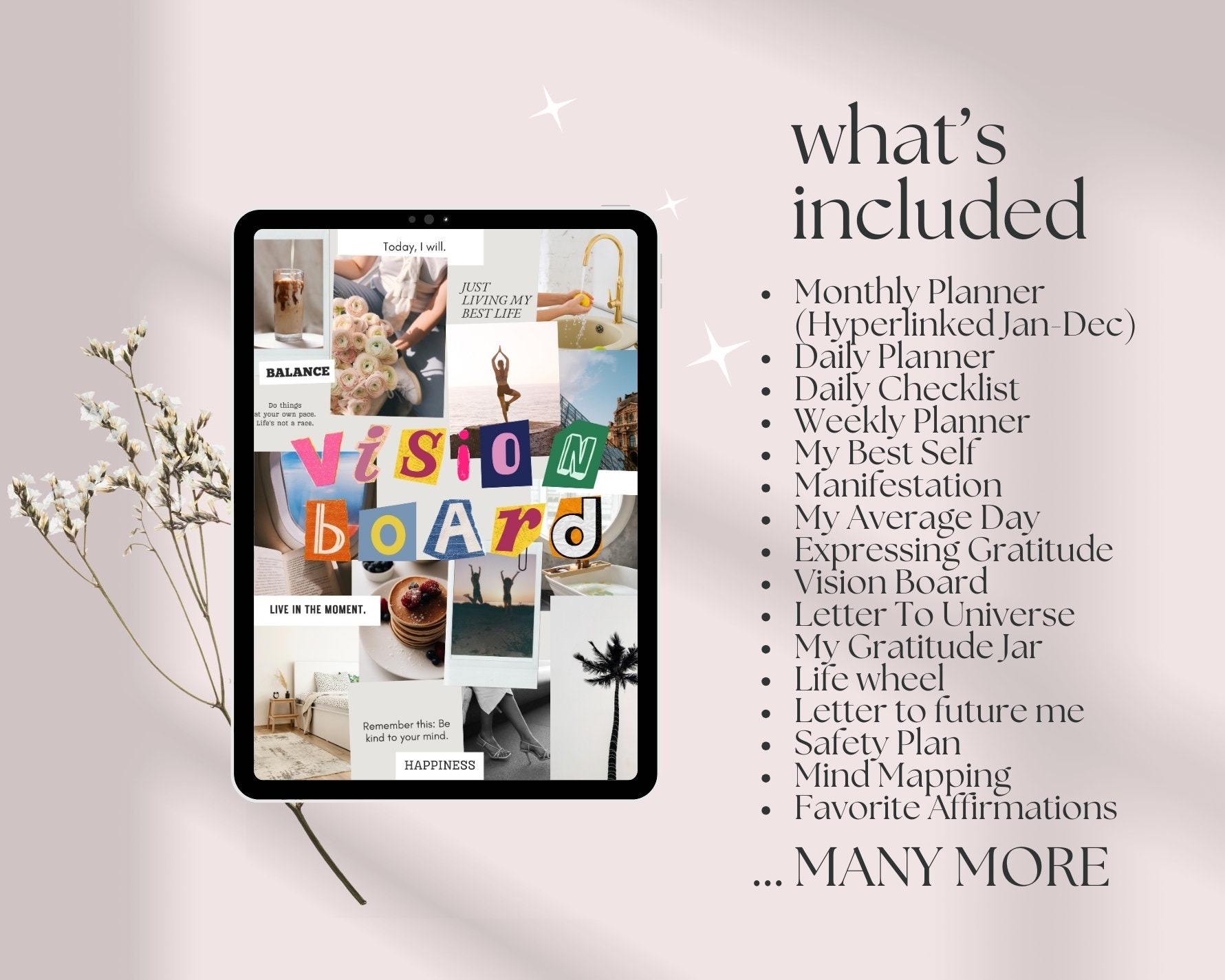PLR Digital Planner, Plr Vision Board Planner, Vision Board, Master ...