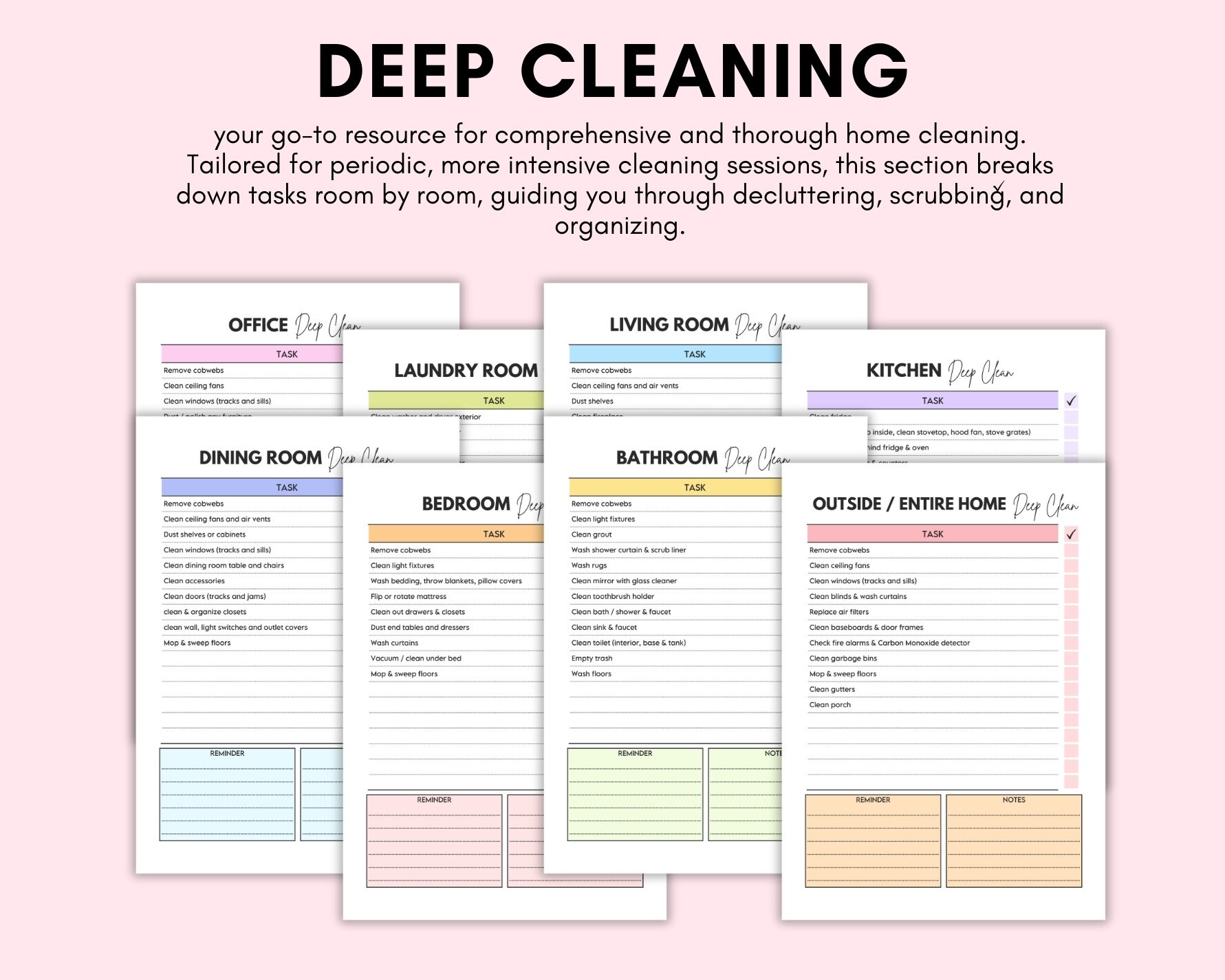 Editable ADHD Cleaning Planner Bundle, Printable, Weekly, Monthly ...