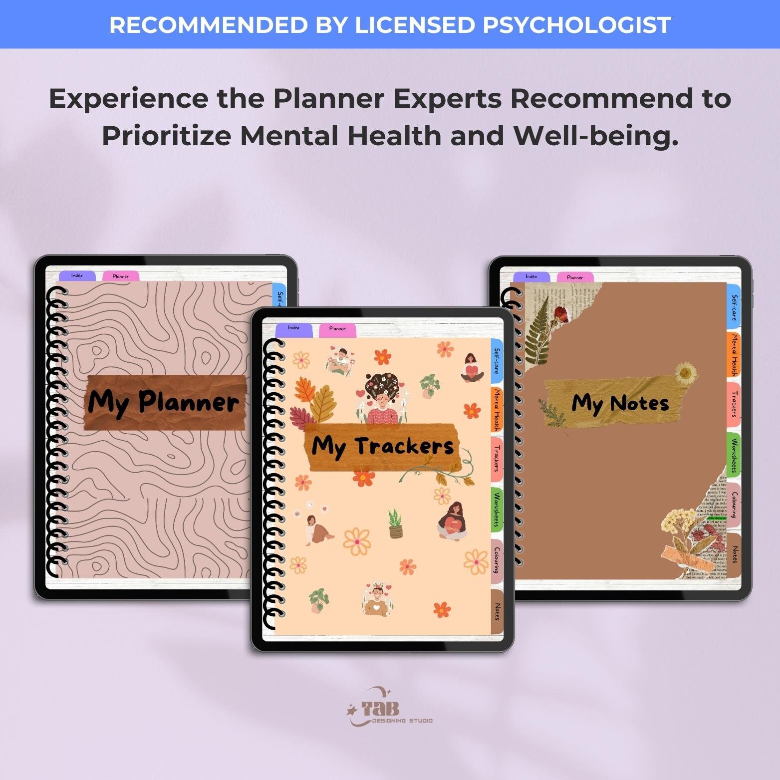 Mental Health Planner (designed by Psychologist), Mental Health Journal ...