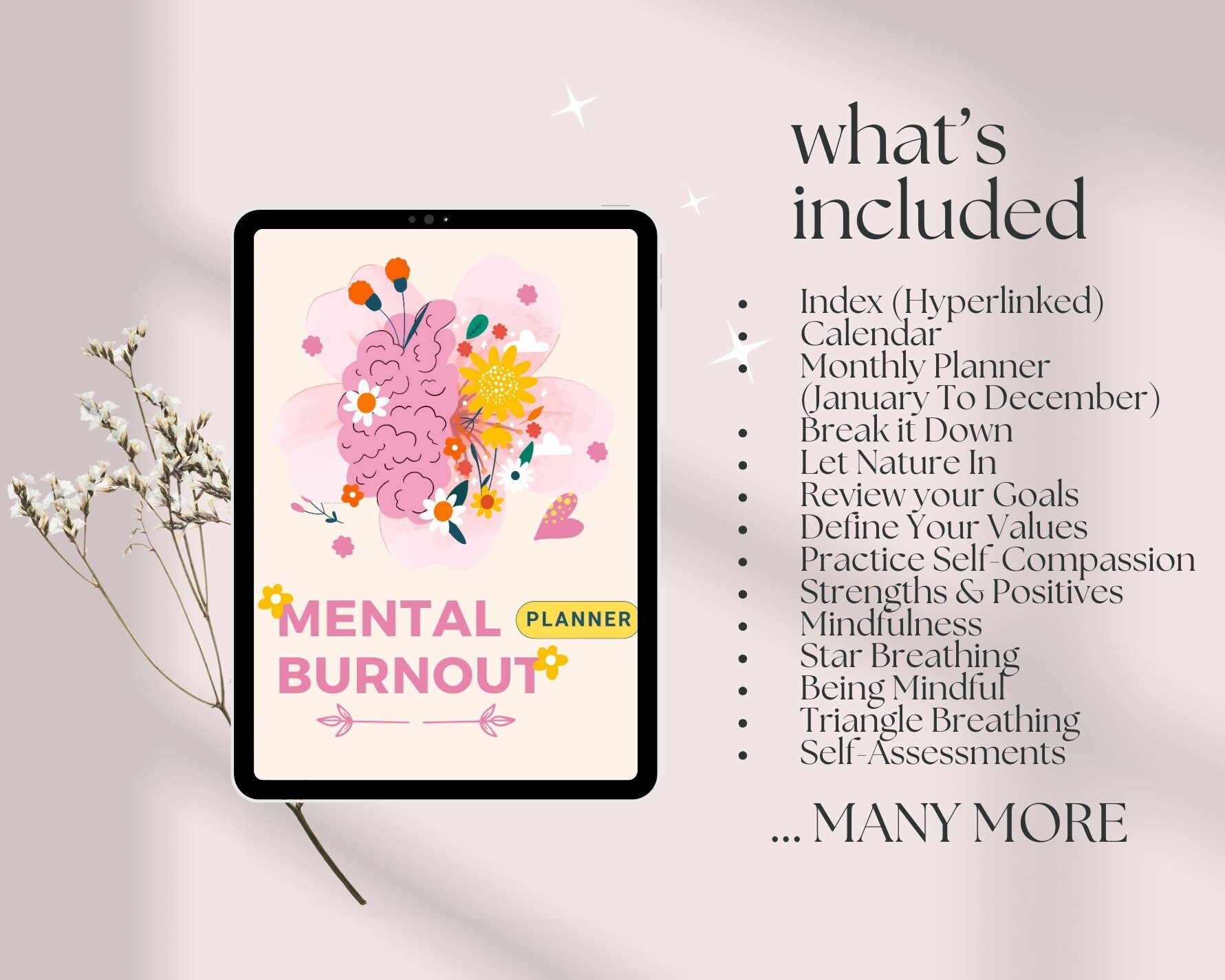 PLR Digital Planner, Plr Mental Burnout Planner, Therapy Worksheets ...