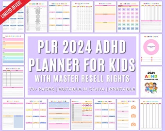 2024 Kid's ADHD Planner Commercial Use Digital Planner ADHD for Kids ...