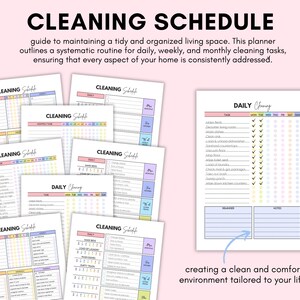 Editable ADHD Cleaning Planner Bundle, Printable, Weekly, Monthly ...