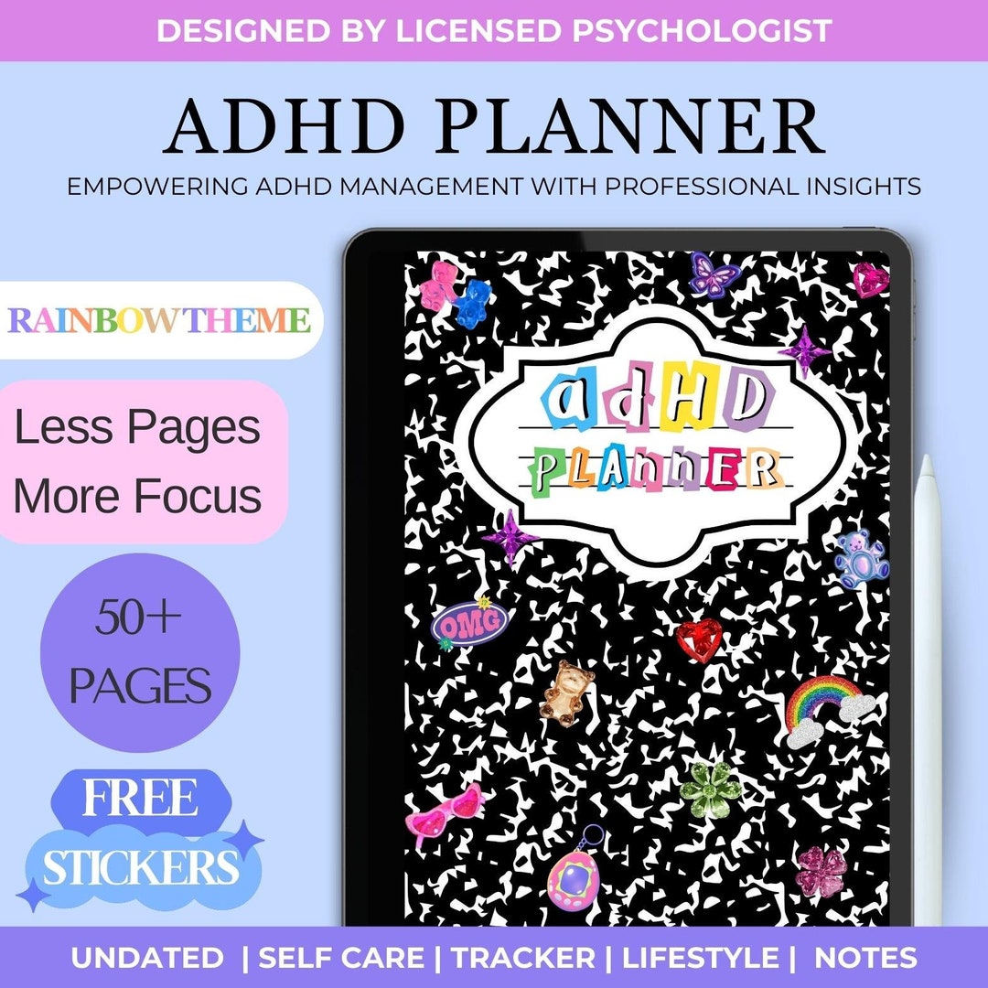ADHD Digital Planner (designed by Psychologist), Digital Planner Adhd ...