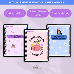 Mental Health Planner (designed by Psychologist), Mental Health Journal ...