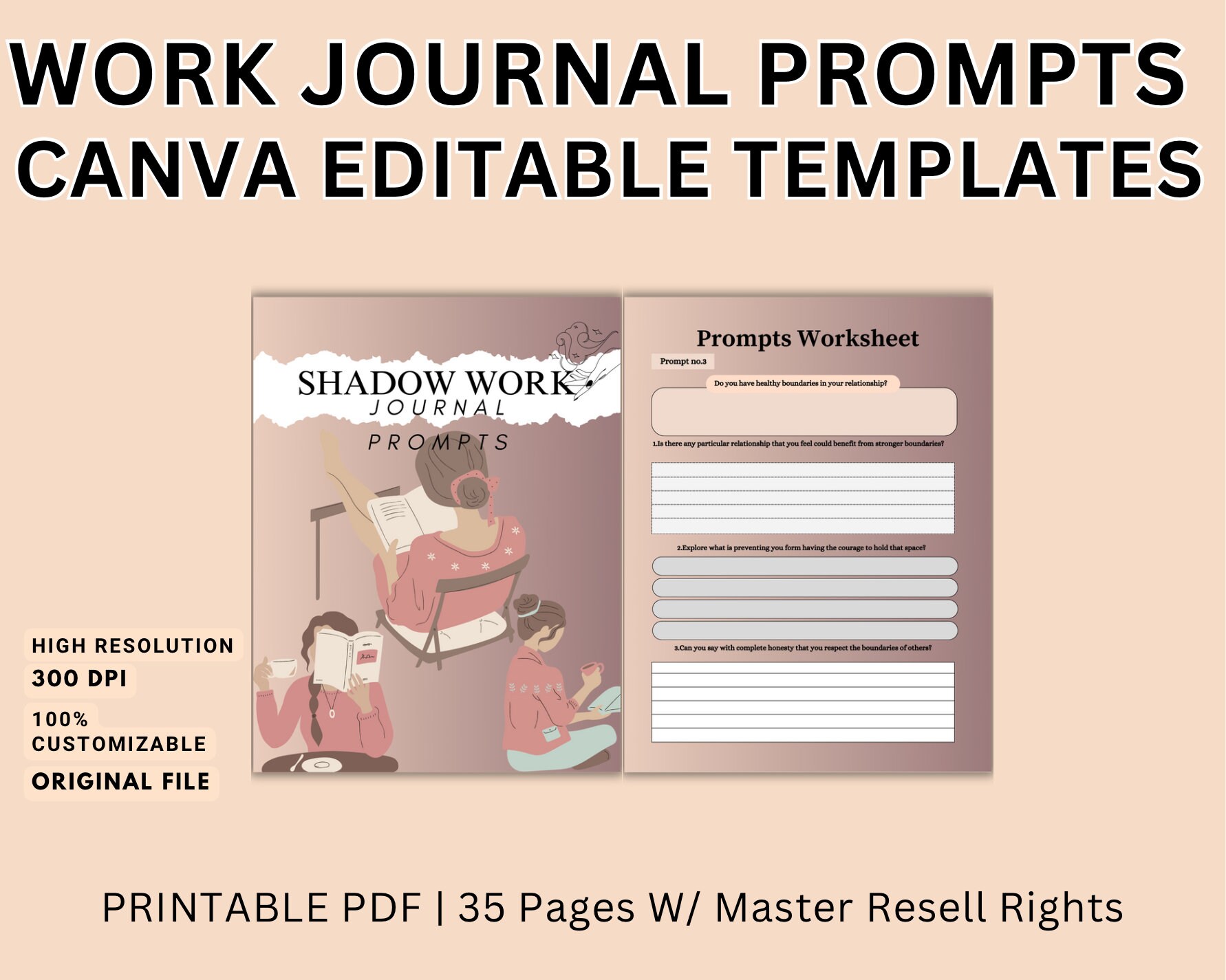 Shadow Work Journal Pages, 35 Shadow Work Journal Prompts, Printable ...