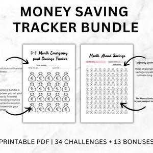 Money Saving Challenge, Savings Tracker Printables, Savings Tracker ...