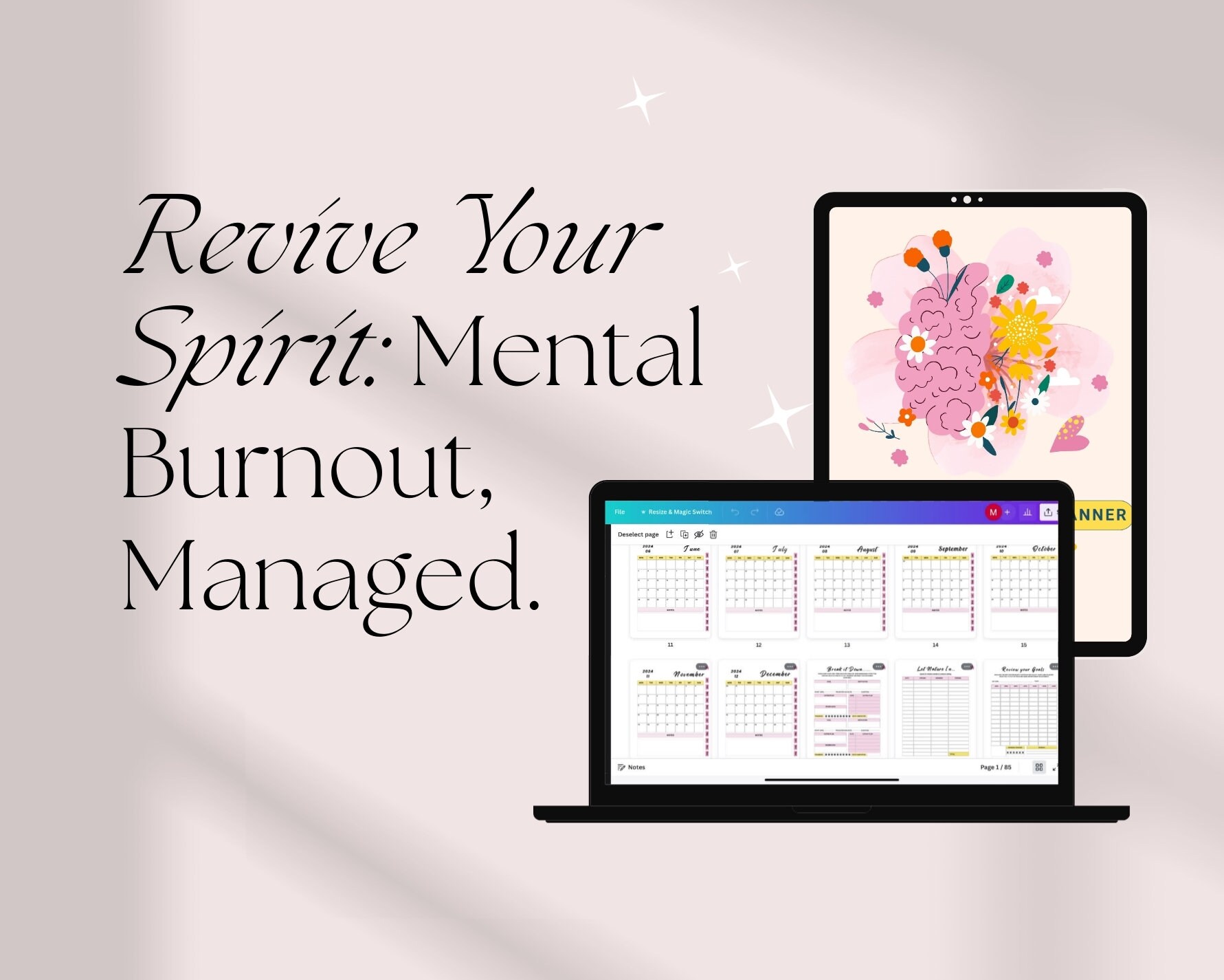 PLR Digital Planner, Plr Mental Burnout Planner, Therapy Worksheets ...