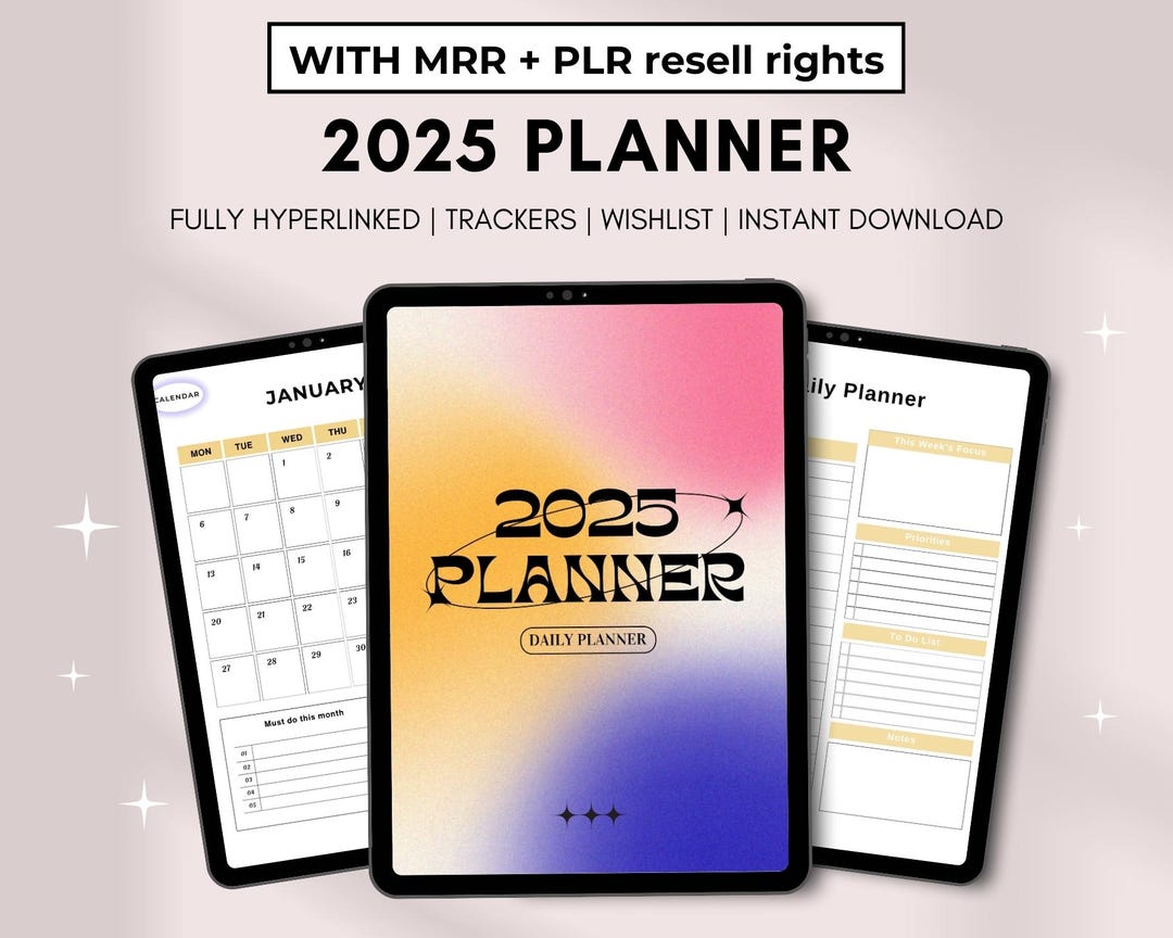 PLR Digital Planner, Plr 2025 Planner, 2025 Daily Planner, Master ...