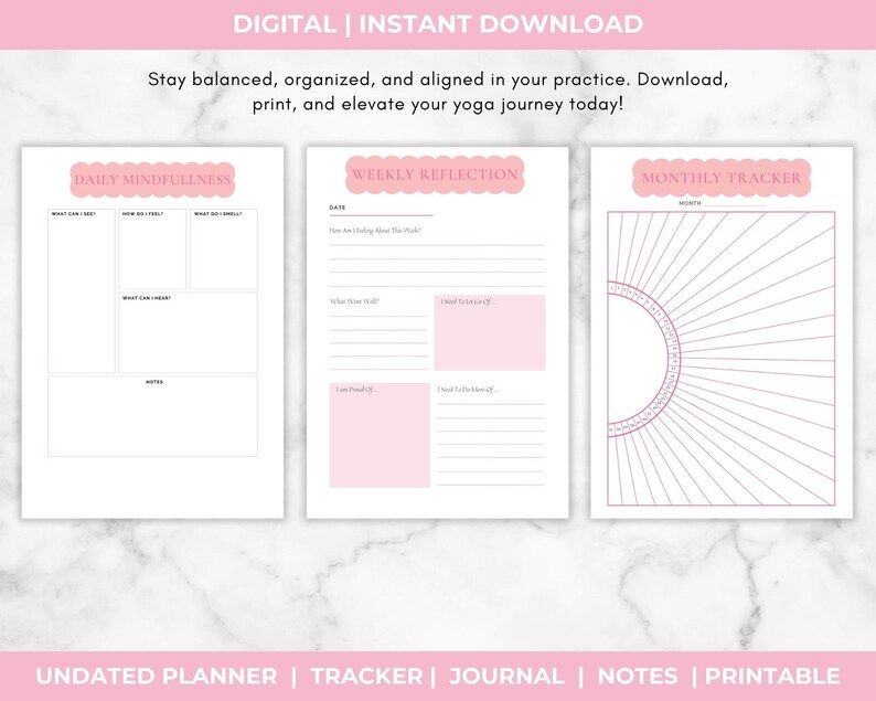 Yoga Planner, Yoga Poses Journal, Yoga Meditation, Yoga Printable ...
