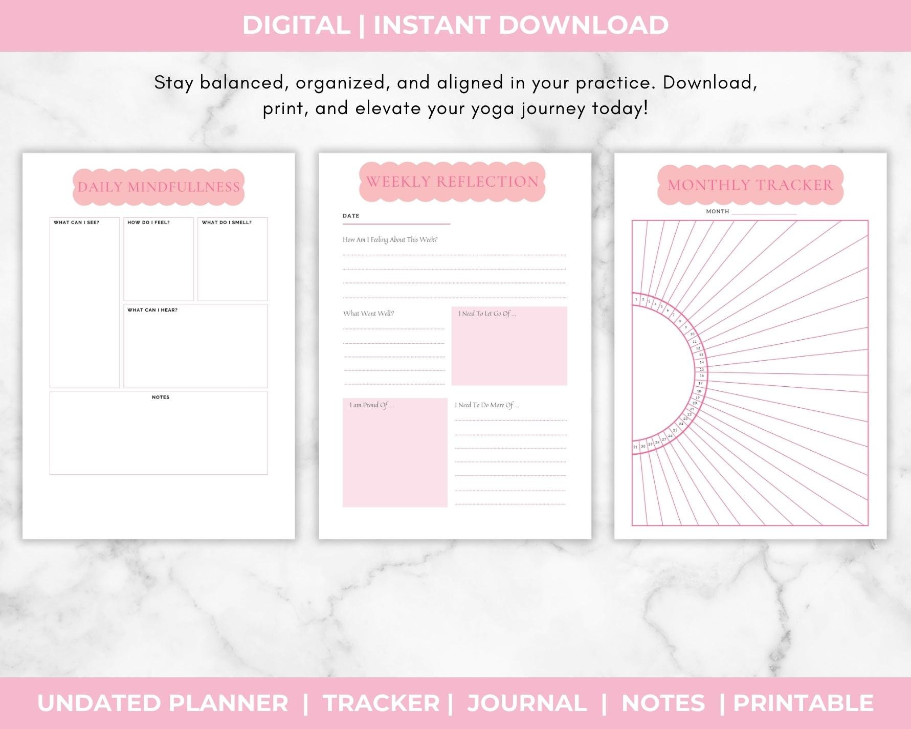 Yoga Planner, Yoga Poses Journal, Yoga Meditation, Yoga Printable ...
