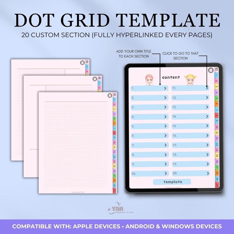 Portrait Digital Notebook, Goodnotes Notebook With Tabs, Hyperlinked ...