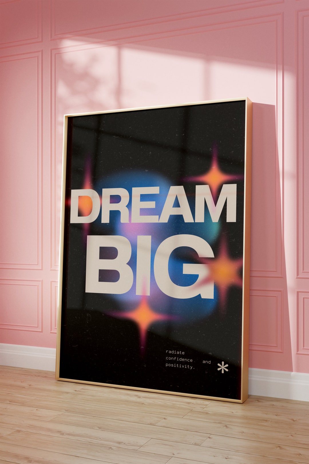 Retro Wall Art, Dream Big Art Print, Retro Quote Print, Trendy Wall Art ...