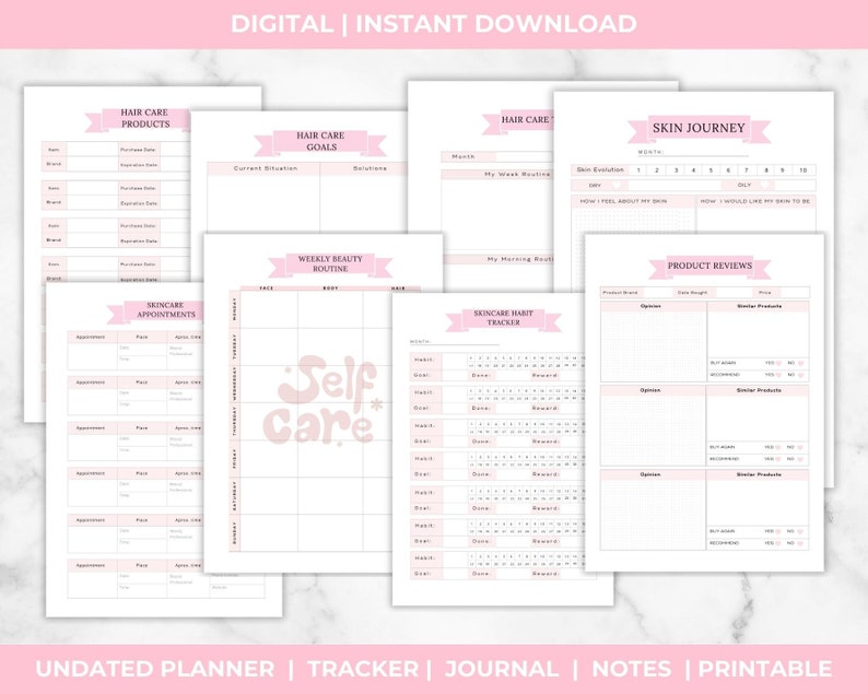 Self Care Planner, Self Care Checklist, Selfcare Journal Tracker ...