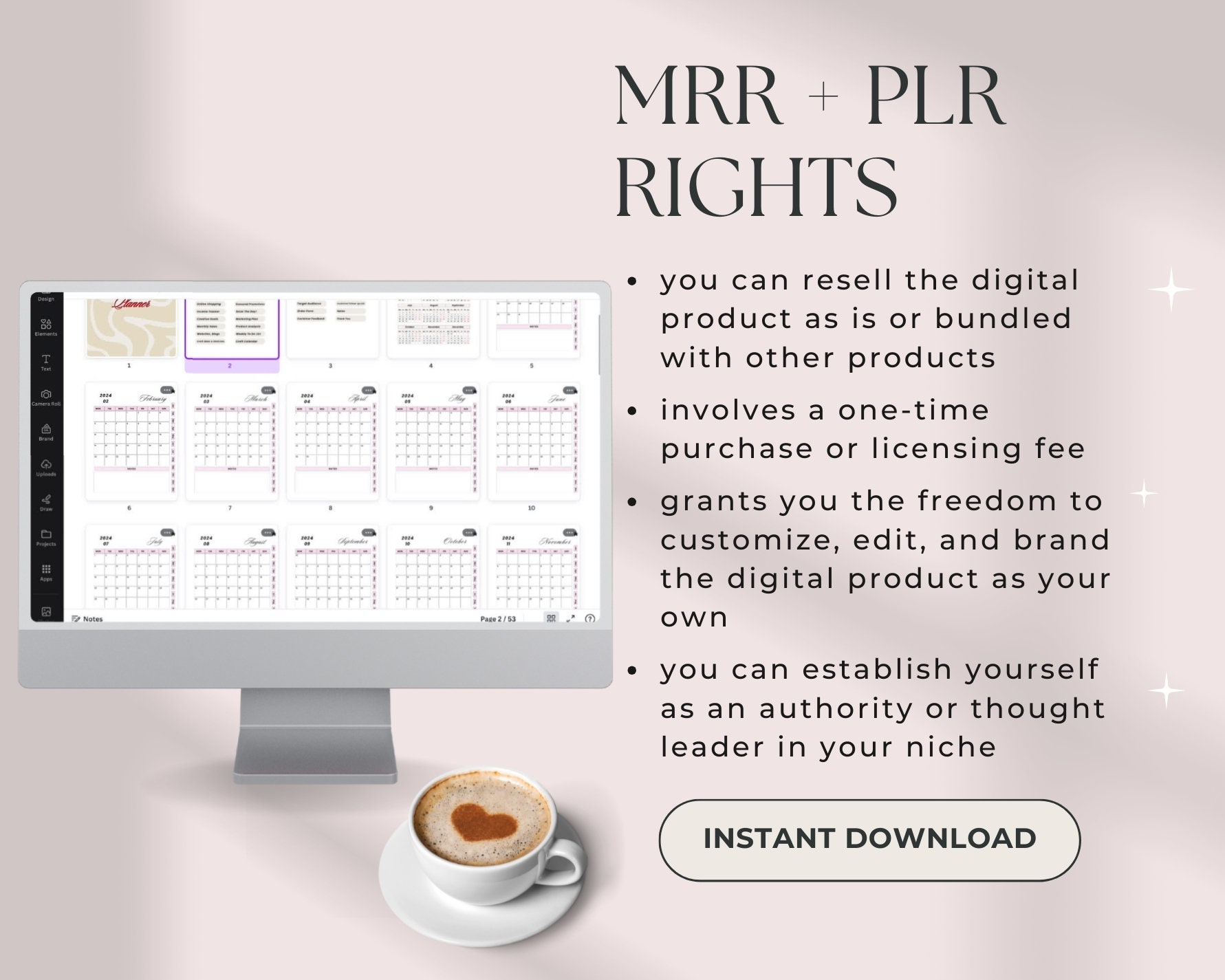 PLR Digital Planner, Plr Craft Business Planner, Craft Planner, Master ...