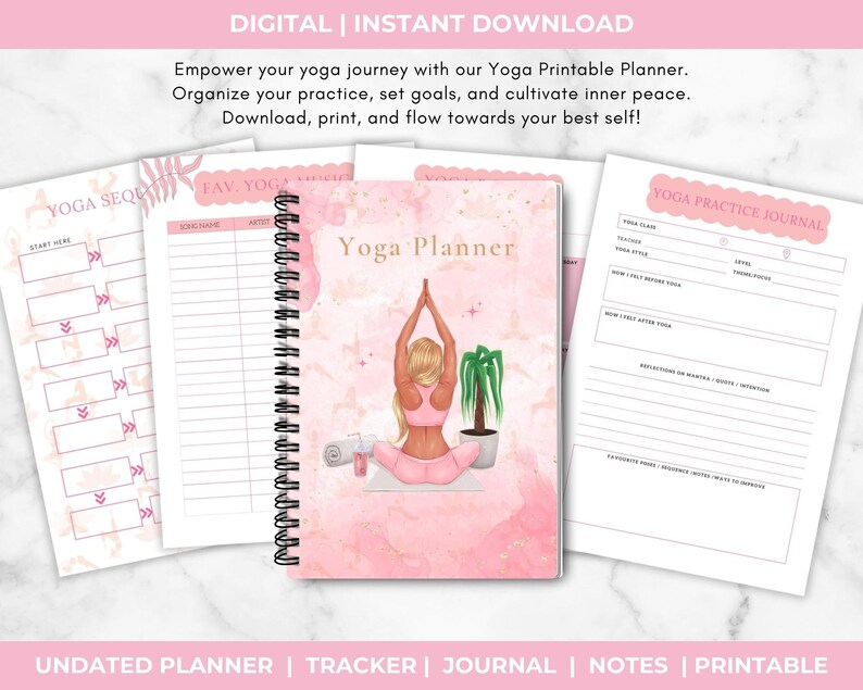 Yoga Planner, Yoga Poses Journal, Yoga Meditation, Yoga Printable ...