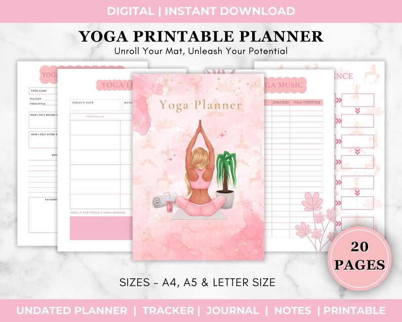 Yoga Planner, Yoga Poses Journal, Yoga Meditation, Yoga Printable ...