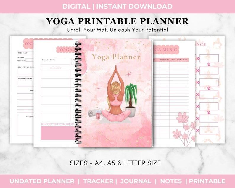 Yoga Planner, Yoga Poses Journal, Yoga Meditation, Yoga Printable ...