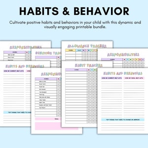 Editable Kids Chore Charts, Reward, Allowance, Screen Time, School ...