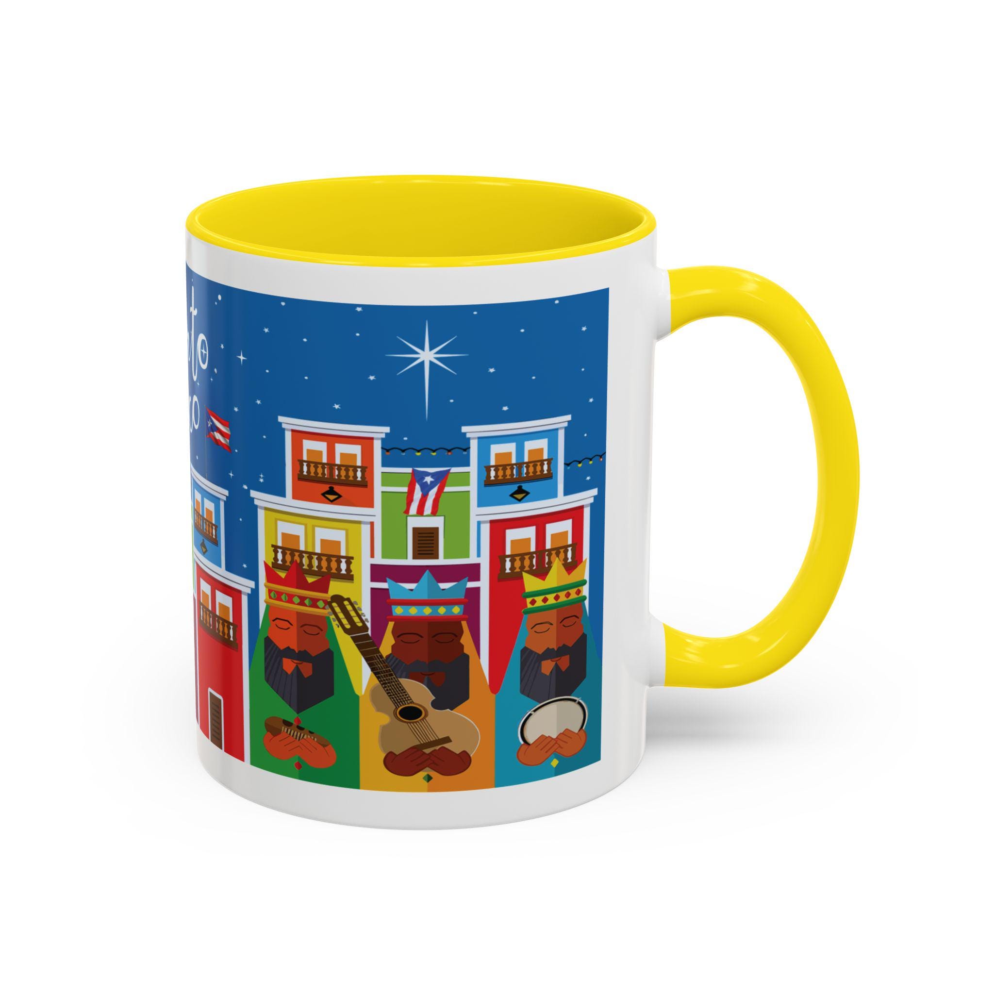 Three Kings Day Puerto Rico Coffee Mug | OSJ Nativity Design Yellow - Etsy