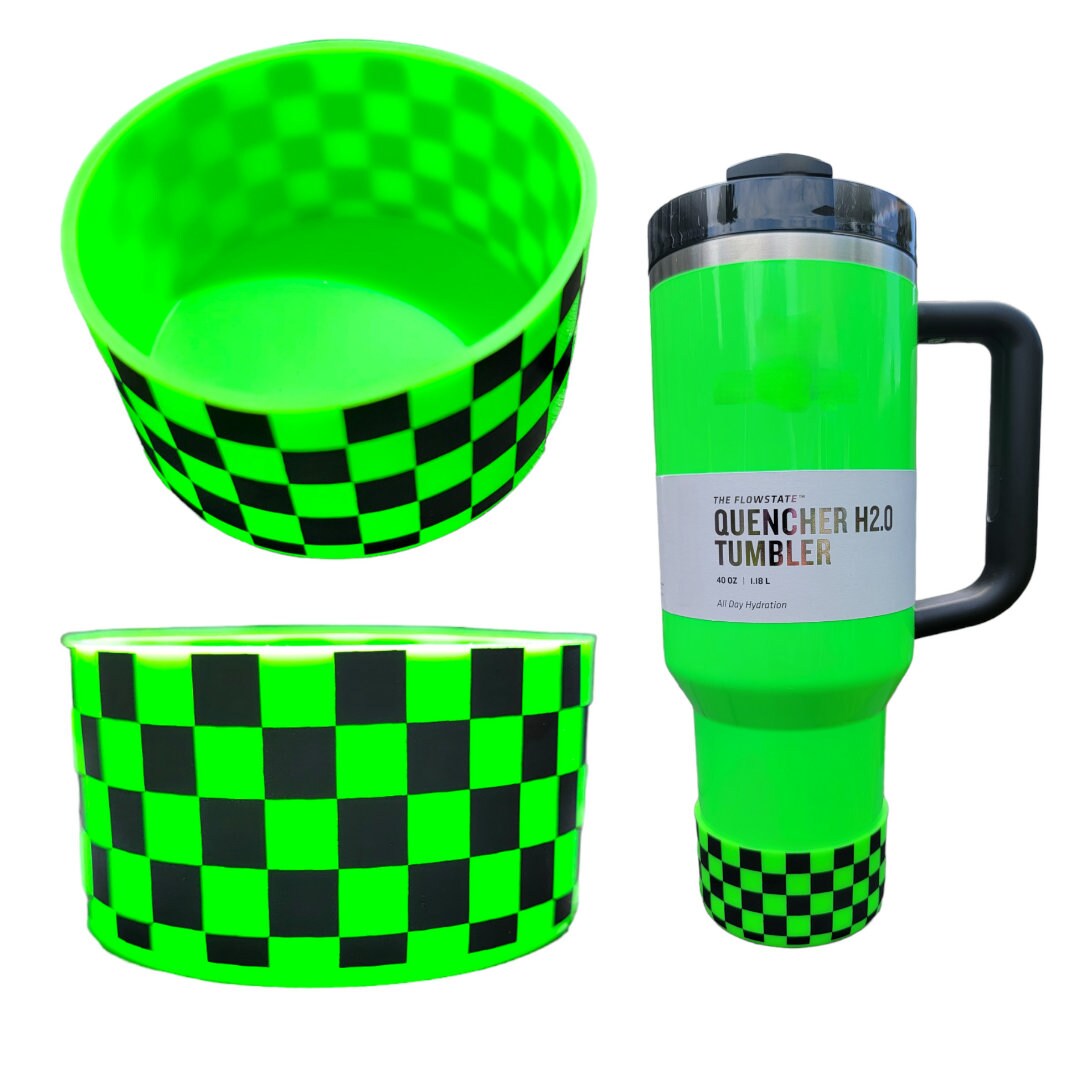 Neon Green Checker Stanley Boot Halloween Stanley Tumbler Accessories ...