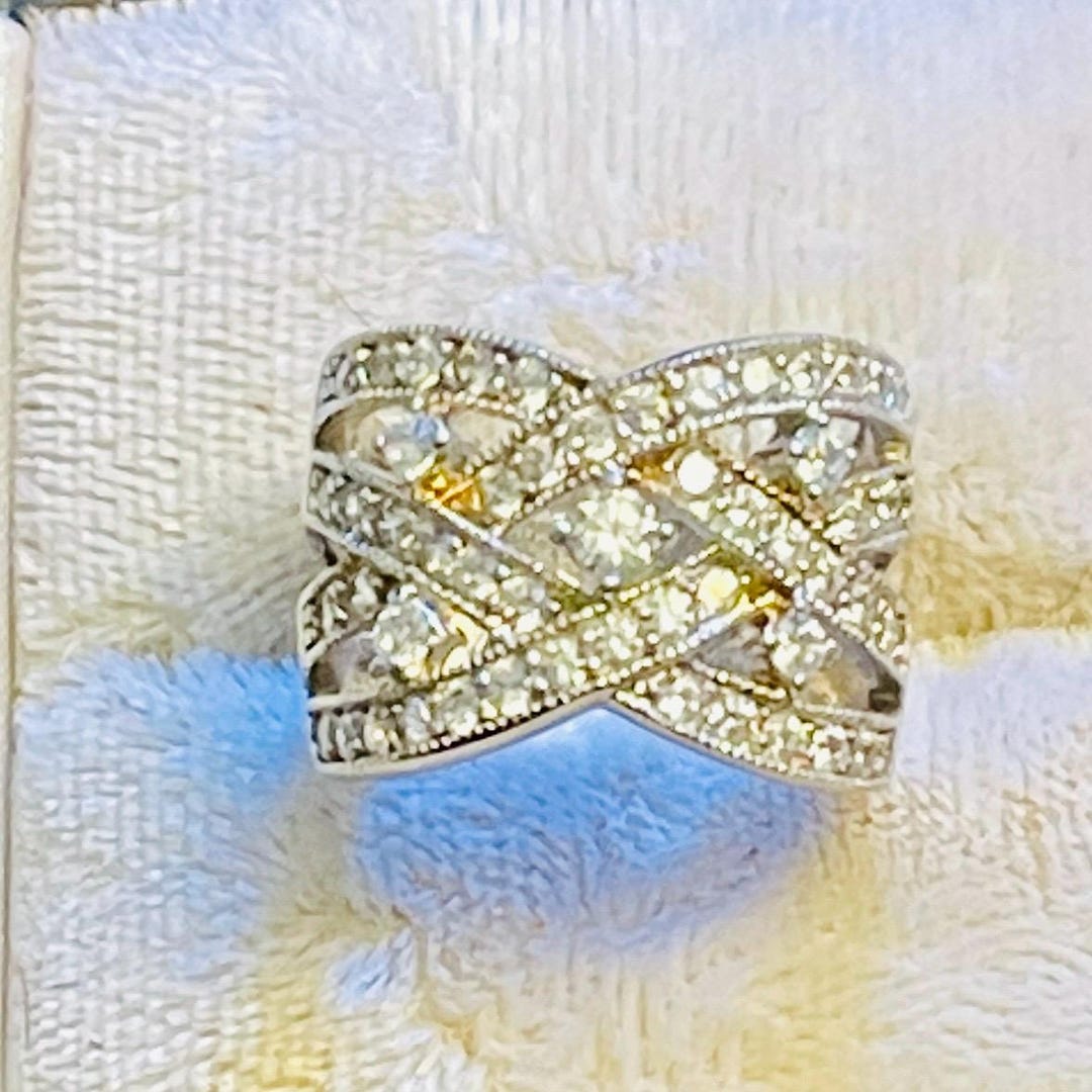 Vintage Diamond Bypass Engagement Ring: 14k, Sterling Silver, Size 5 - Etsy