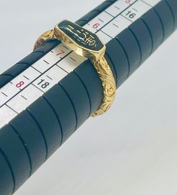 Unique Memento Mori Coffin Skeleton Ring - Gold Detai… - Gem