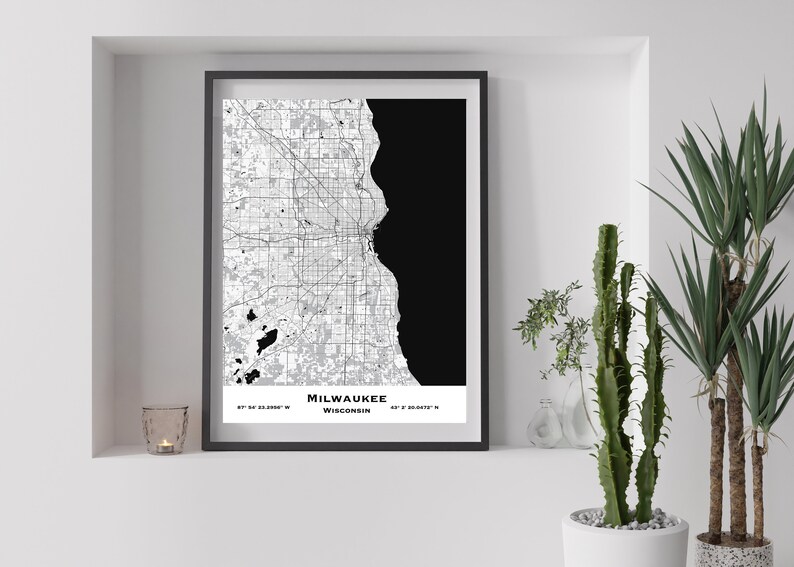 Custom Map of Milwaukee. Digital Map of Milwaukee is Ready to - Etsy