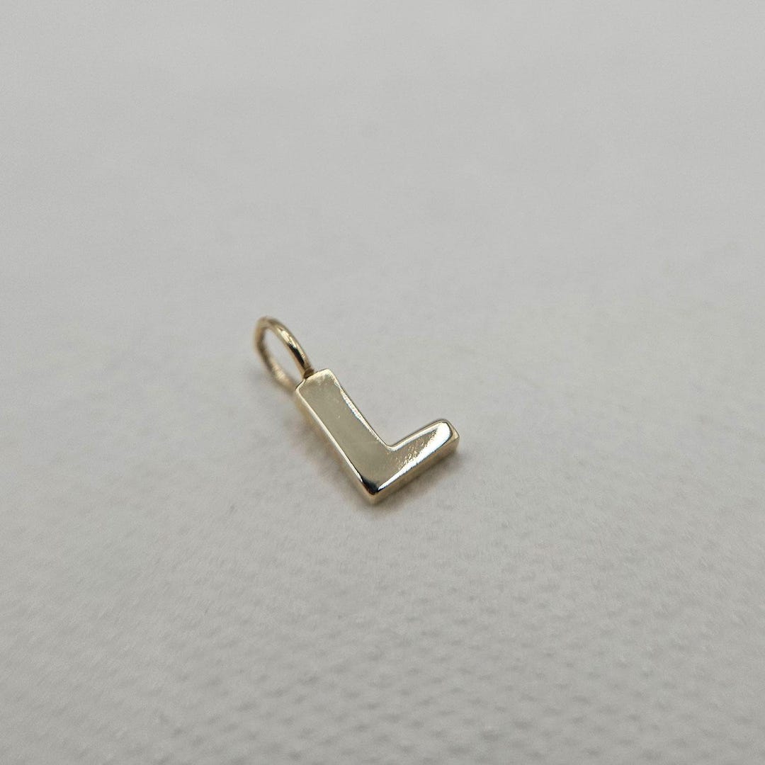Small Dainty 9ct Yellow Gold Initial Letter L Charm Pendant - Etsy