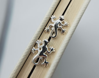Sterling Silver Lizard Earrings / Animal Earrings/insec Stud Earrings/ Tiny Stud Earrings ...